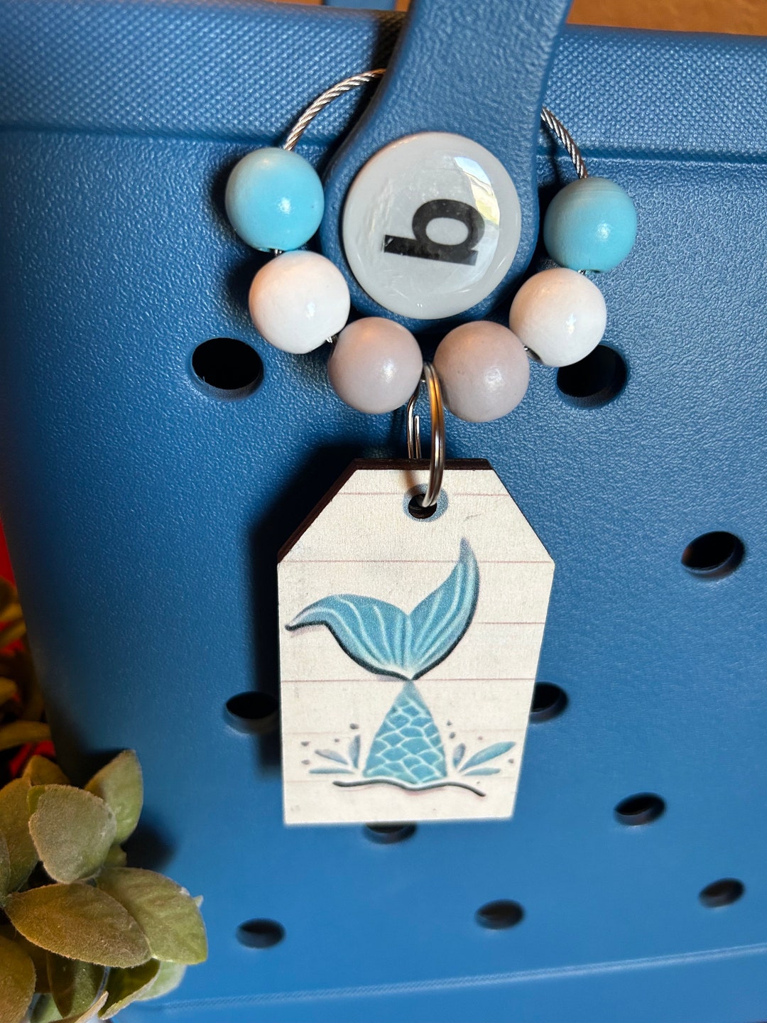 Fishtail Bogg Bag Charm Keychain With Beads - Etsy