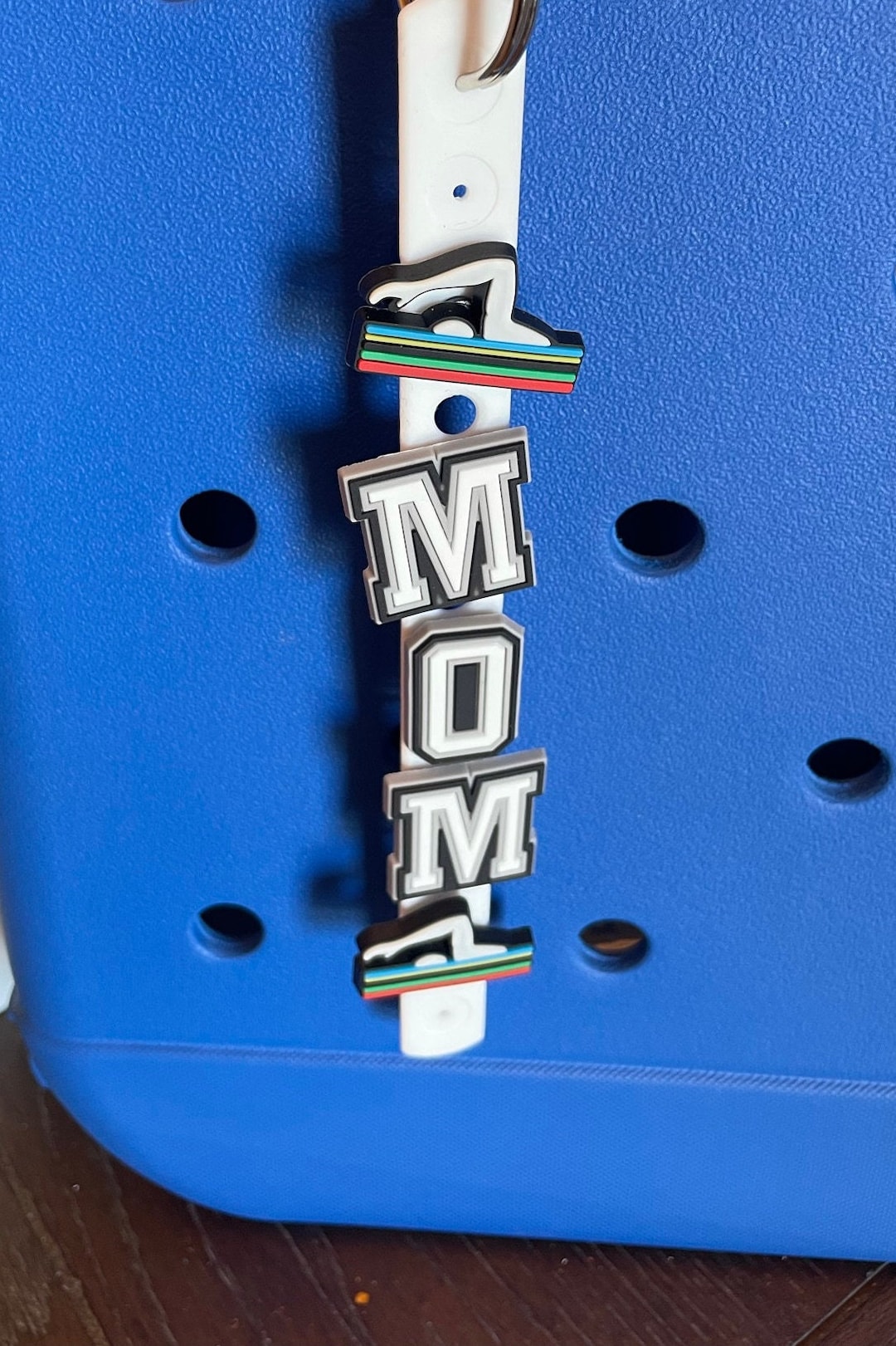 Swim Mom Themed Bogg Bag Charm Keychain With Swimmer and MOM Charms - Etsy