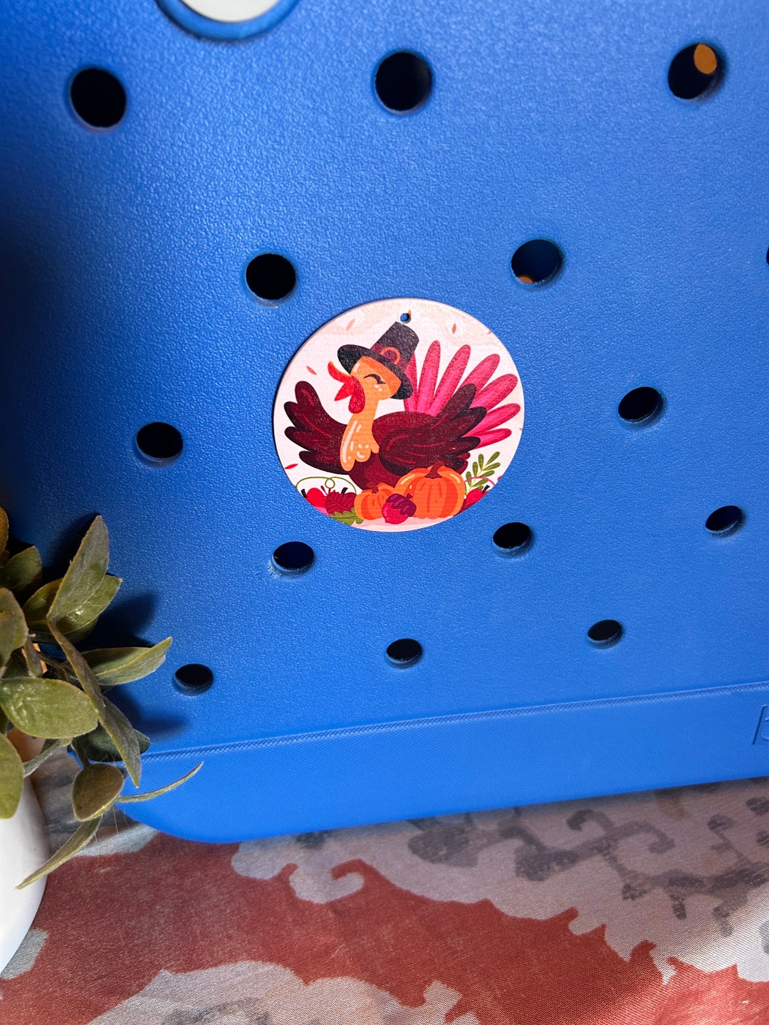Thanksgiving Turkey Bogg Bag Button Charm - Etsy