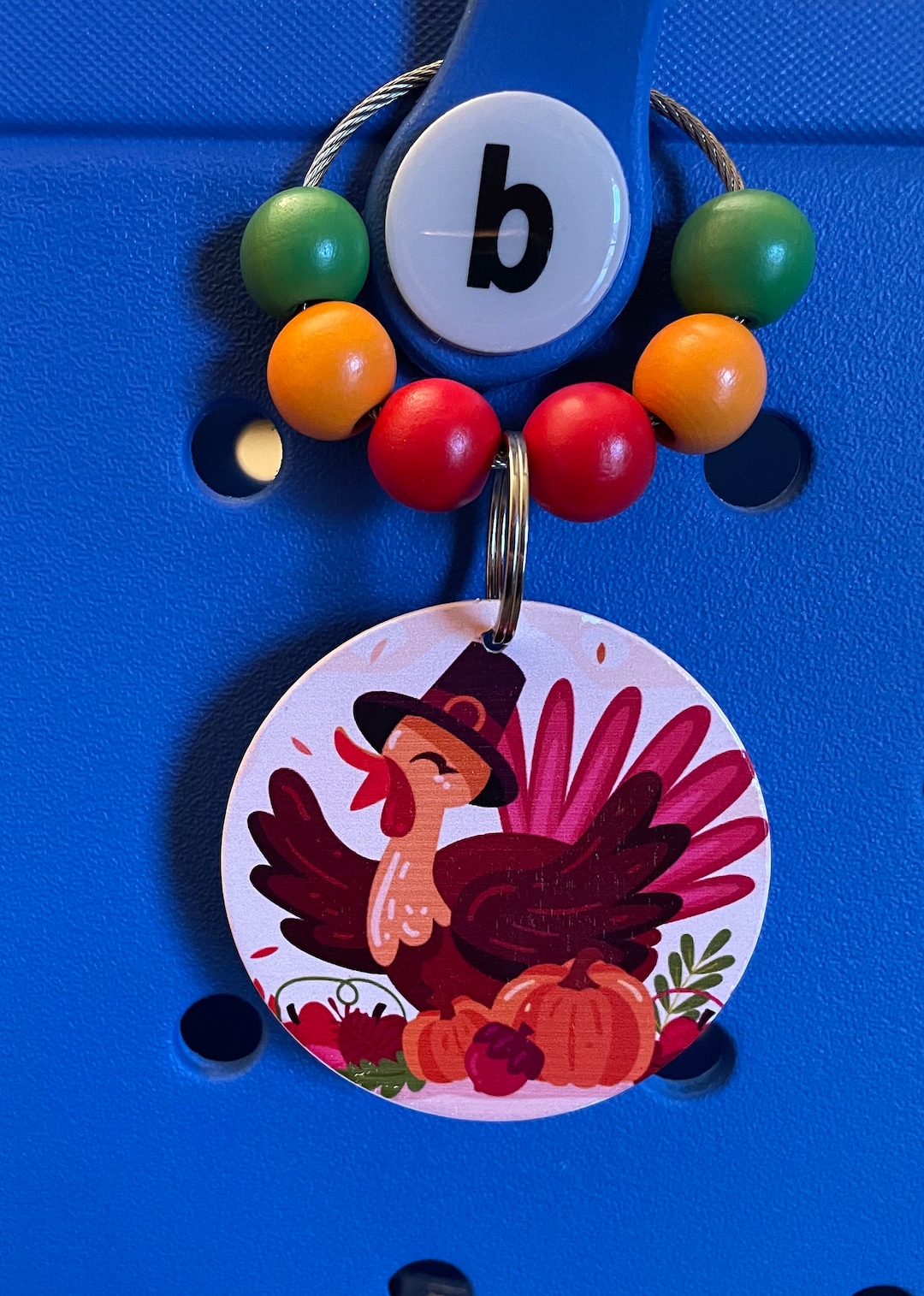 Thanksgiving Turkey Bogg Bag Charm With Beads - Etsy