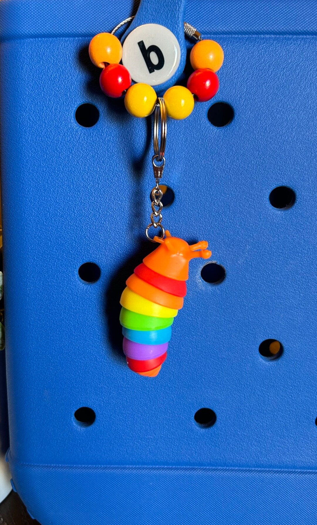 Buckle Slug Caterpillar Bogg Bag Charm Keychain With Beads - Etsy