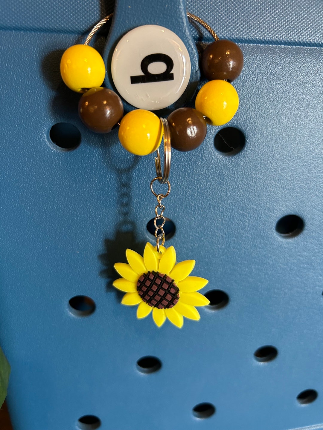 Sunflower Bogg Bag Charm Keychain With Beads - Etsy