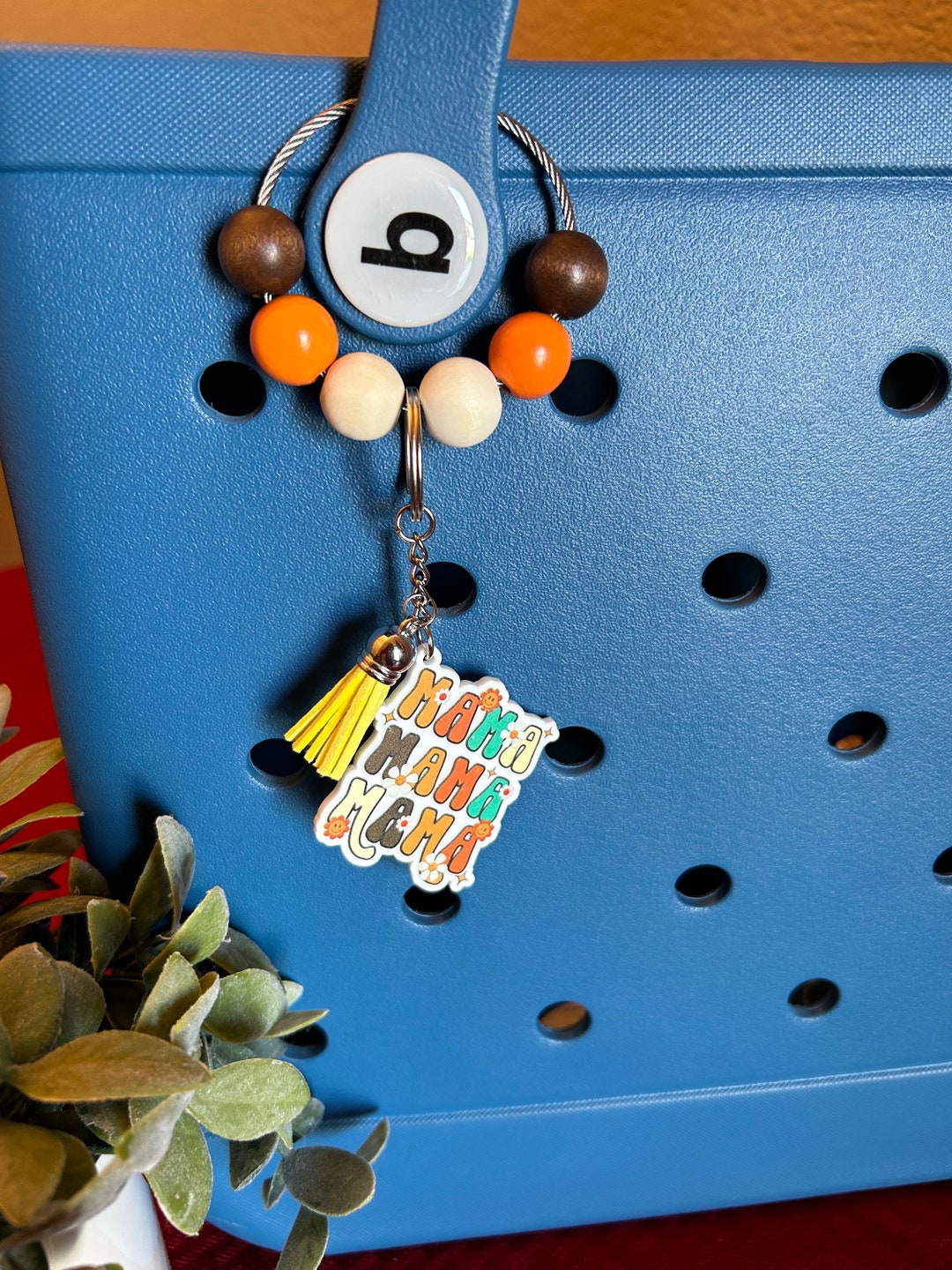 Mama Bogg Bag Charm Keychain With Beads - Etsy