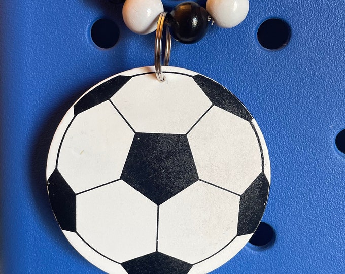 Soccer Ball Bogg Bag Charm Keychain With Beads - Etsy