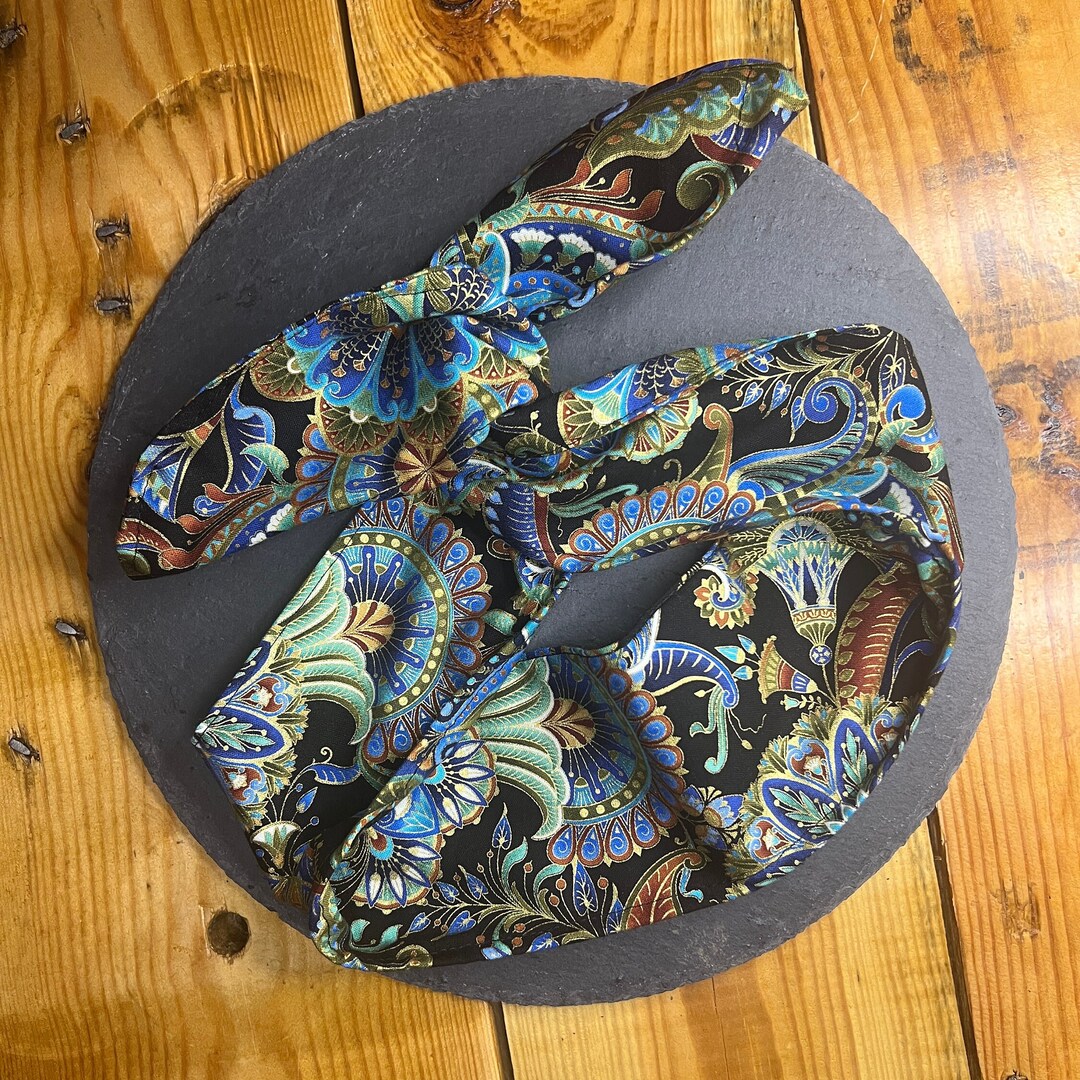 Extra Long Floral Mandala Cotton Wired Headband Headwrap Turban Hair ...