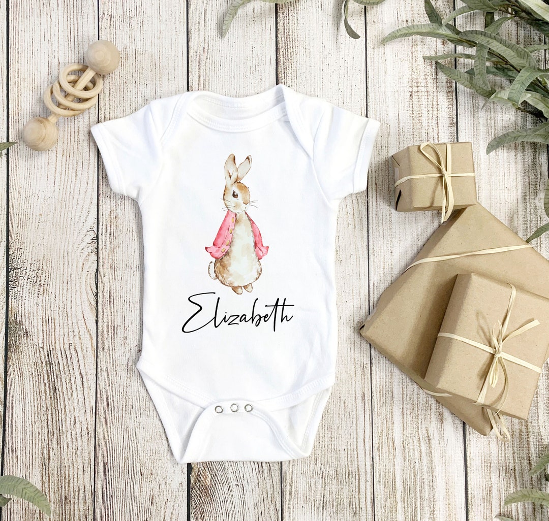 Personalized Easter Baby Girl Onesie®,peter Rabbit Girl Bodysuit,cute ...