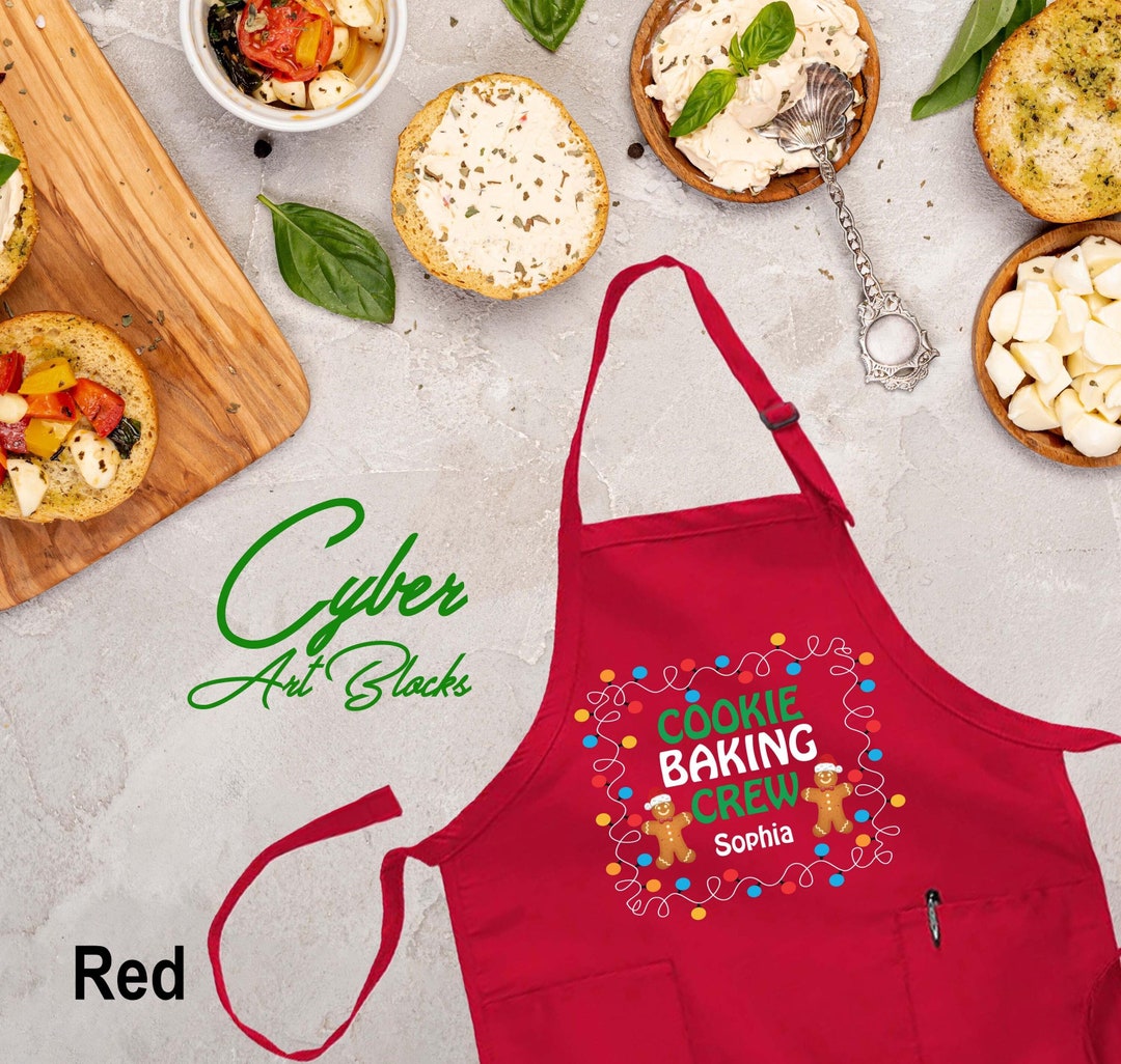 The Cookie Crew Apron, Christmas Apron, Cookie Making Crew Apron ...