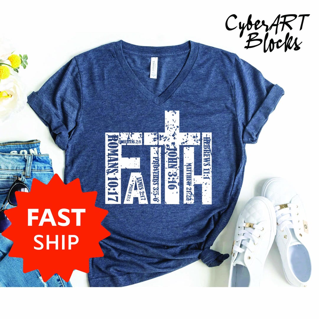Christian Shirt, Bible Verse T-shirt, Religious Outfit, Retro Faith T ...
