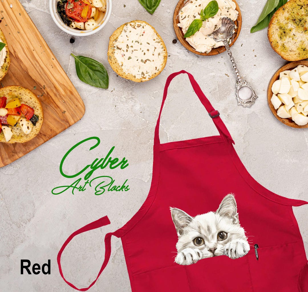 Custom Apron for Cat Lovers Women and Men,kitchen Apron for a Cat ...