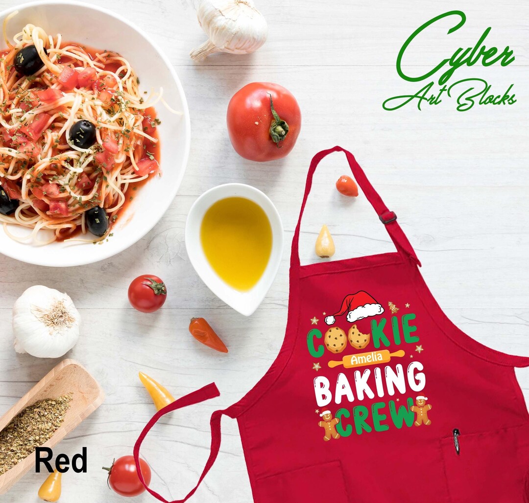 Baking Team Apron, Christmas Apron, Cookie Crew Apron, Personalized ...