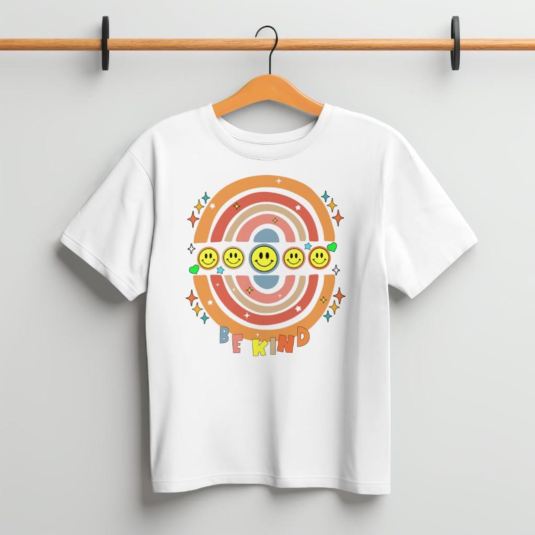 BE KIND Smiley Face PNG, Positive Vibes Sticker, Retro Kindness Clipart ...