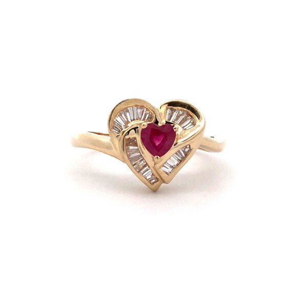 Ruby Heart Ring - Etsy