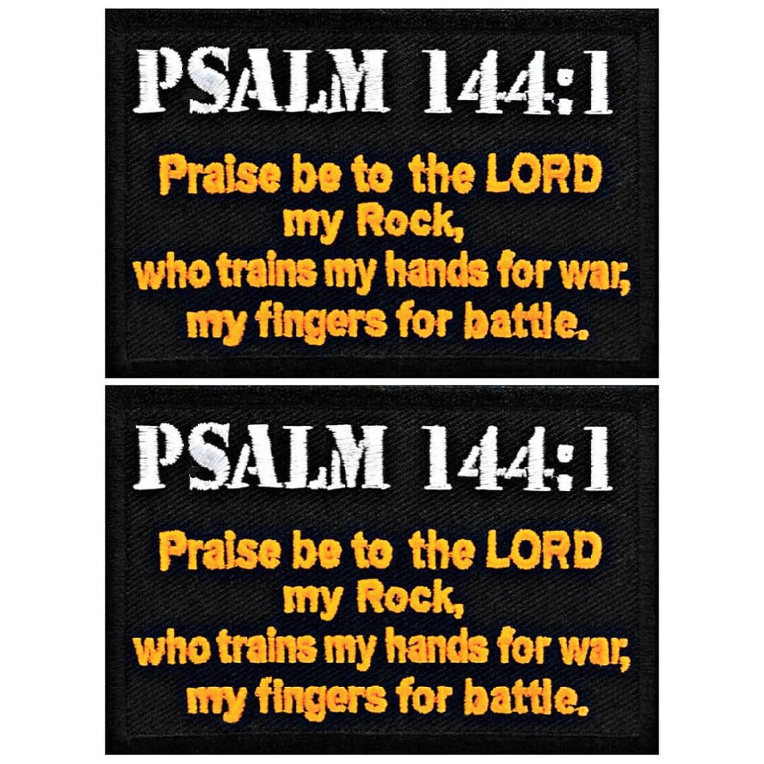 Psalm 144:1 Bible Verse Embroidered Patch 2pc Bundle 3.5 X - Etsy