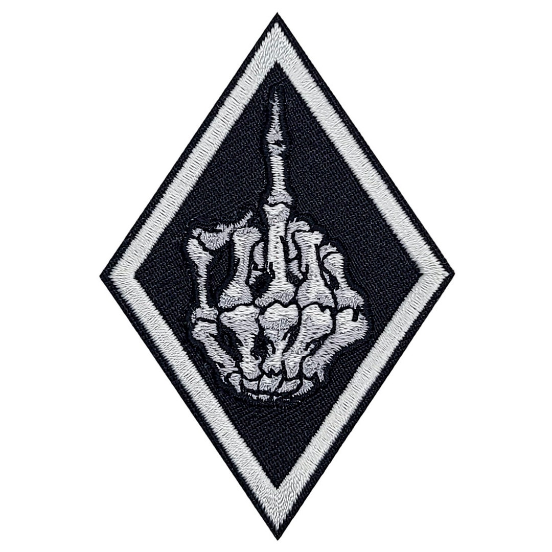 Diamond Four Corner Middle Finger Bone Patch 2 X 3 Inch Iron - Etsy
