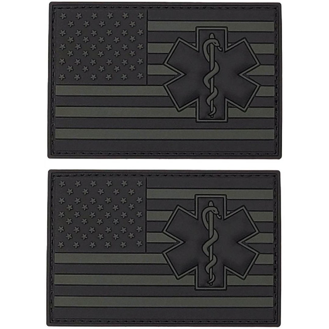 American Flag EMT Paramedic 3D PVC Rubber Patch 2pc Bundle 3 - Etsy