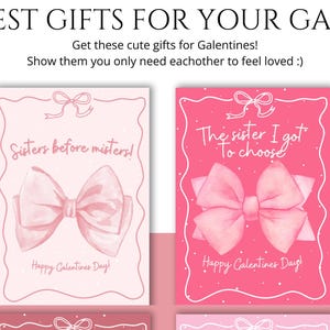 Galentines Day Card, Four Printable Cute and Coquette Greeting Cards ...