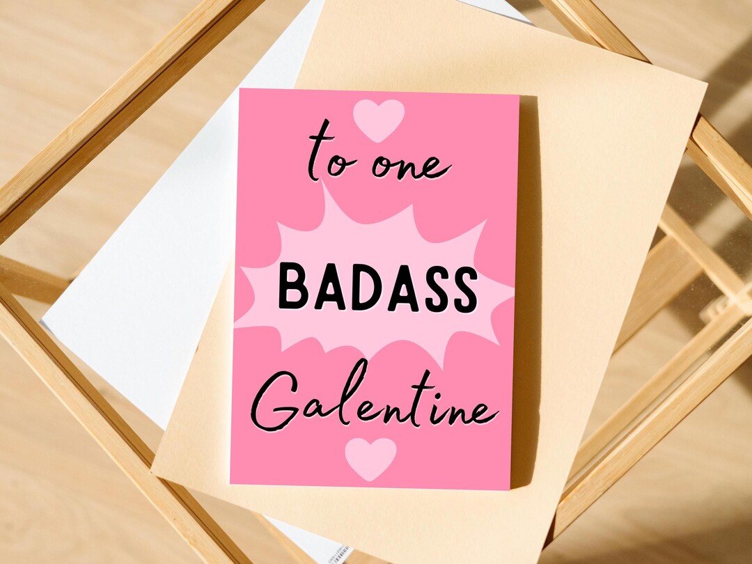 Printable Galentine's Day Card, Funny and Cute Valentines Day Gift for Best Friend, Badass ...