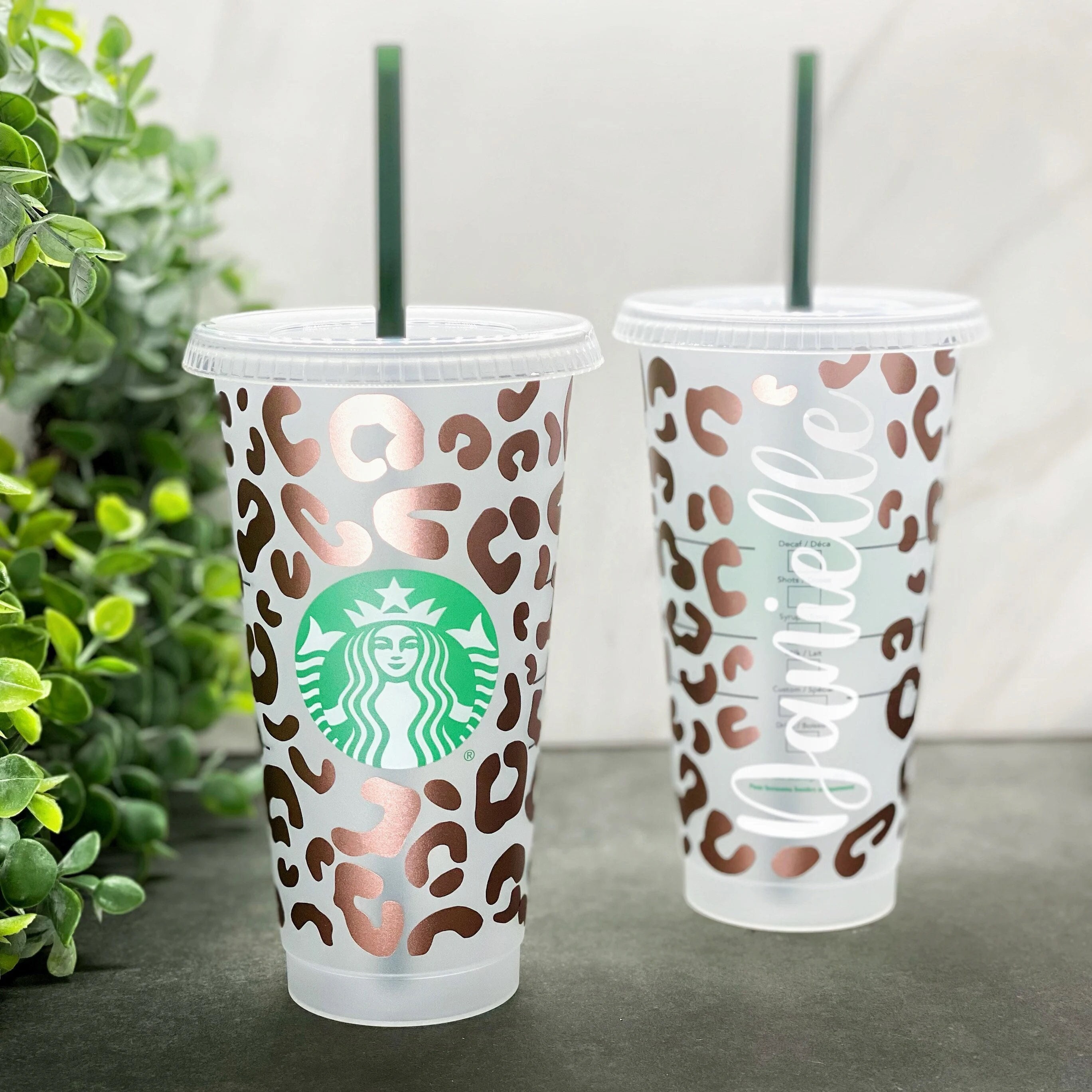 CUSTOM Starbucks Cup Personalized Leopard Tumbler Custom - Etsy