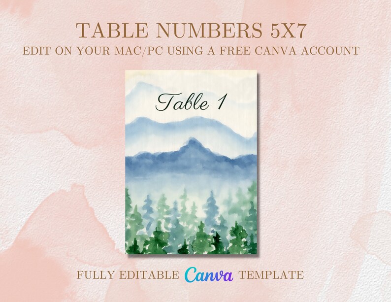 Mountain Table Numbers, Reception Table Numbers, Mountain Table Number ...