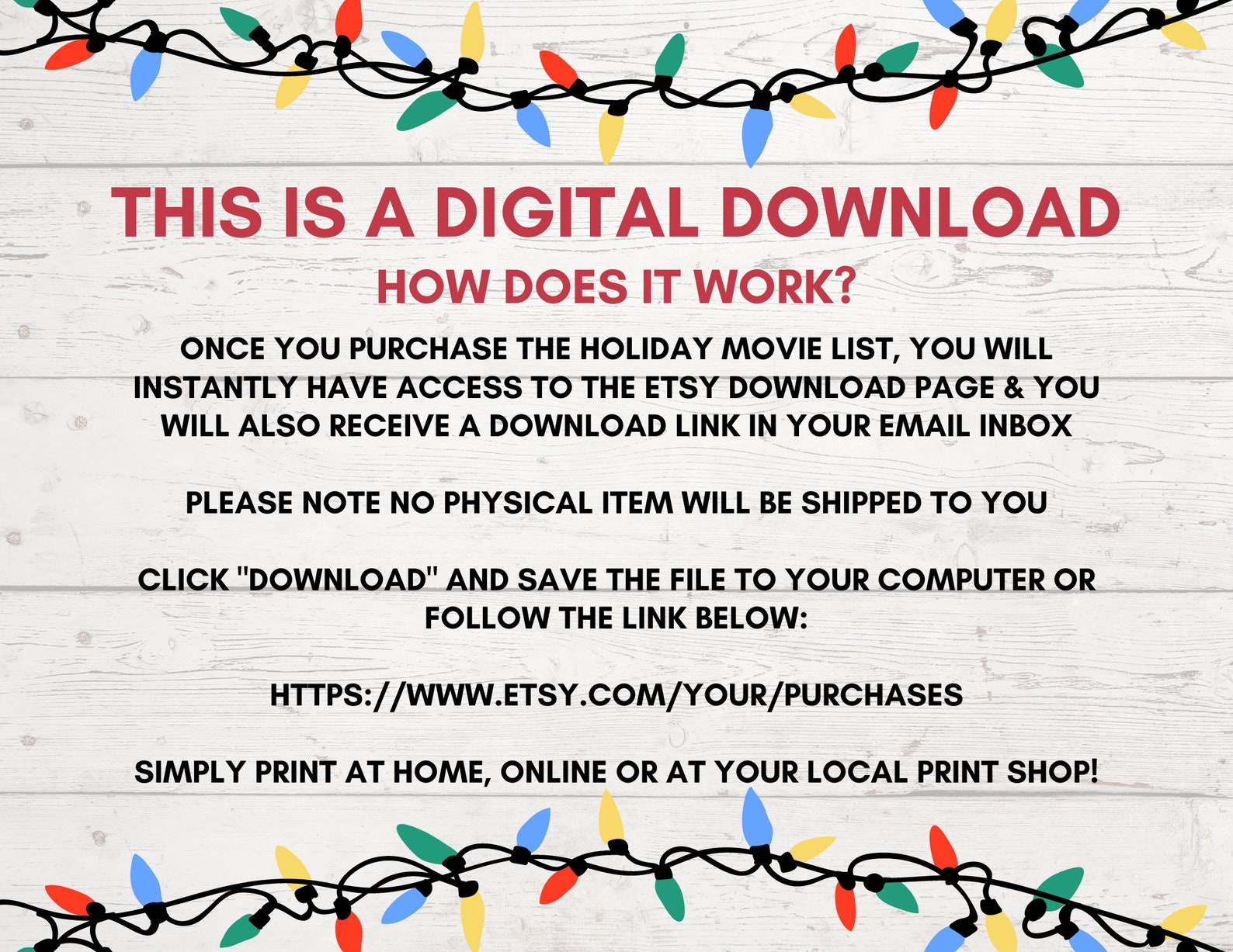 Holiday Movie Bucket List Printable Activity for Family Kids Adults ...