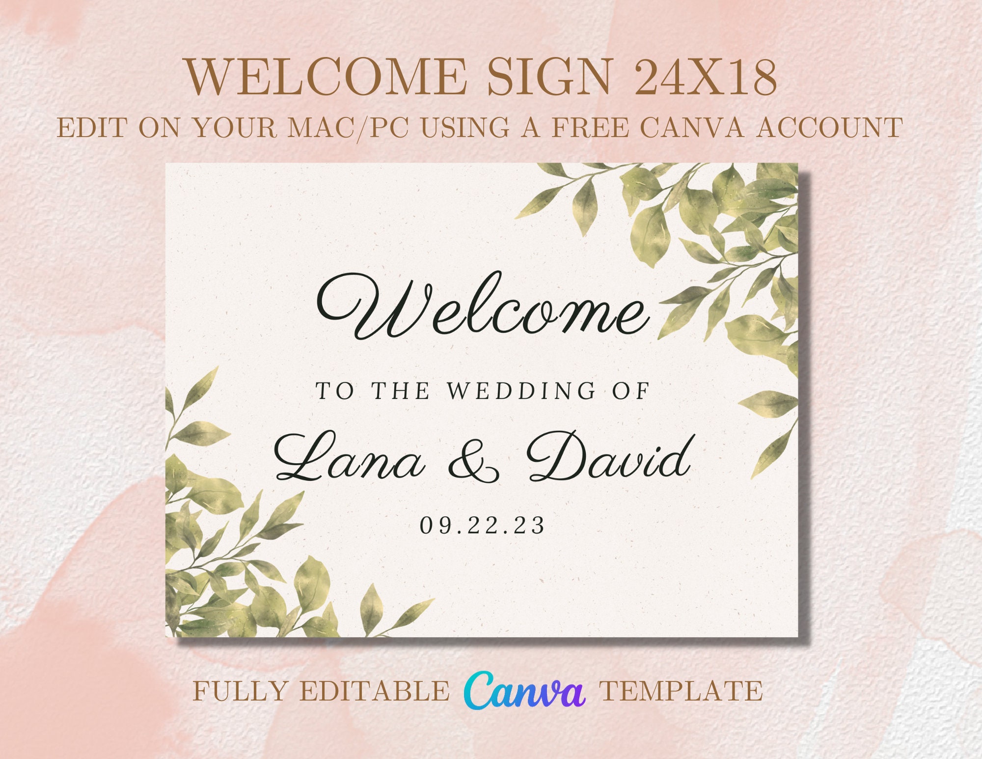 Wedding Welcome Sign Template Printable Ceremony DIY Welcome - Etsy