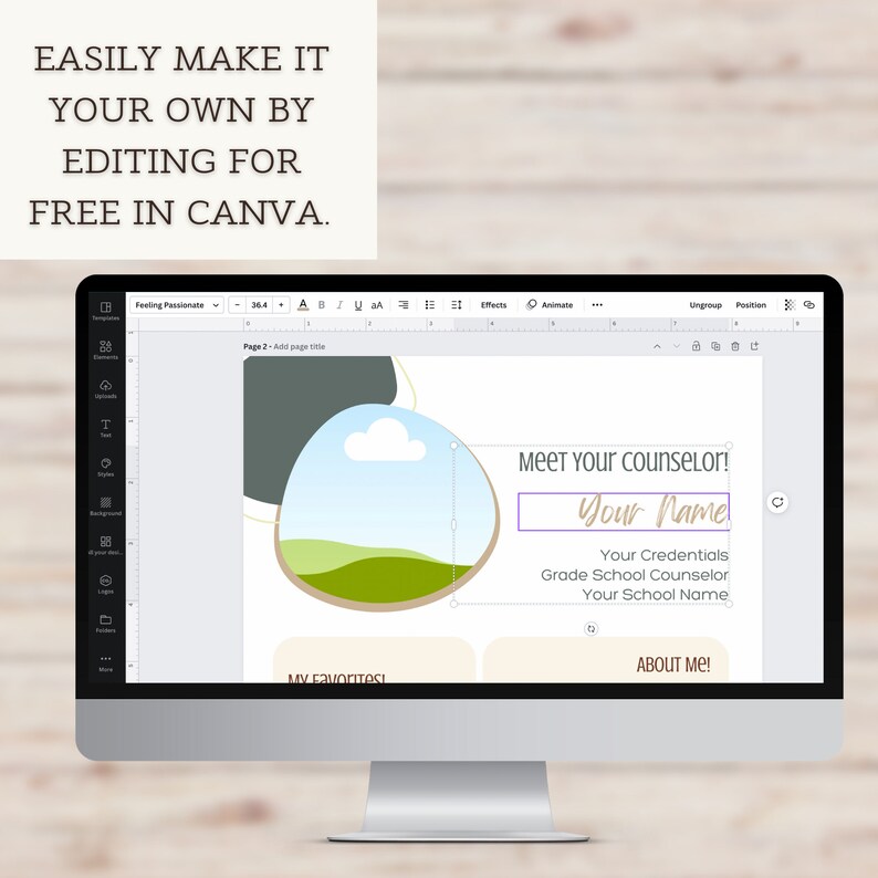 Meet Your Counselor - Editable Template - Flyer - Sage & Oatmeal - Etsy