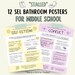 12 Bathroom Posters for Middle School STALLED SERIES SEL Counseling - Etsy