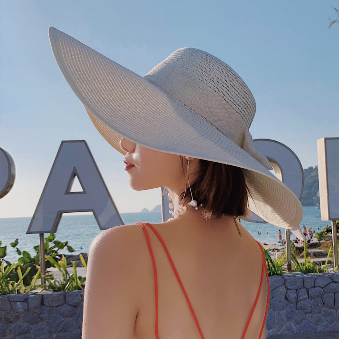 Summer Fedora Straw Hat Bohemian Bali Panama Style Sun Hat W. - Etsy