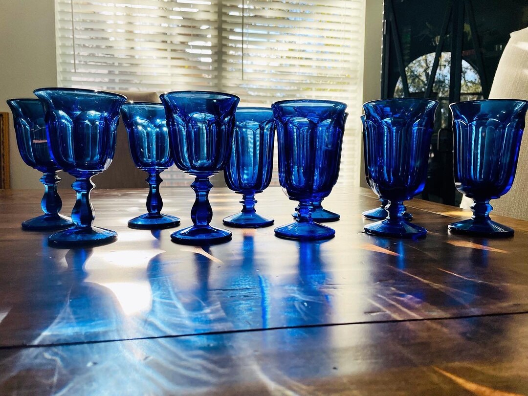 Vintage Imperial Glass Old Williamsburg in Deep Blue - Etsy