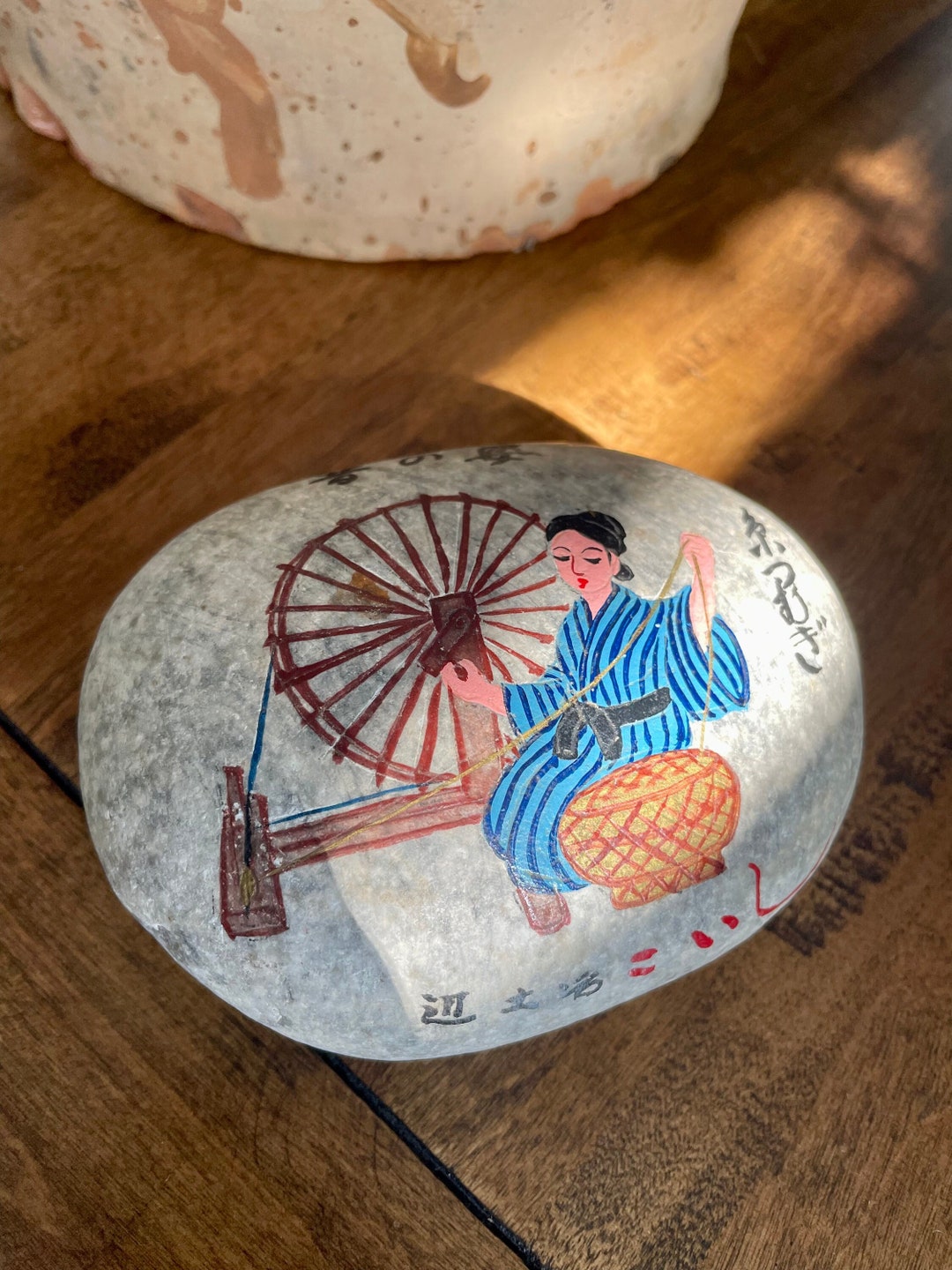 Japanese Hand Painted Stone Art - Etsy