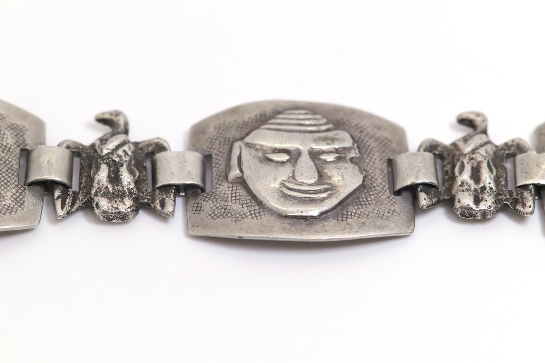 Vintage Silver Bracelet Chile Motif (900s) DITTRICH & SILBERFELD, L: 19 ...