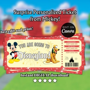 Mickey Surprise Vacation Reveal, Instant Download, Theme Park Ticket ...