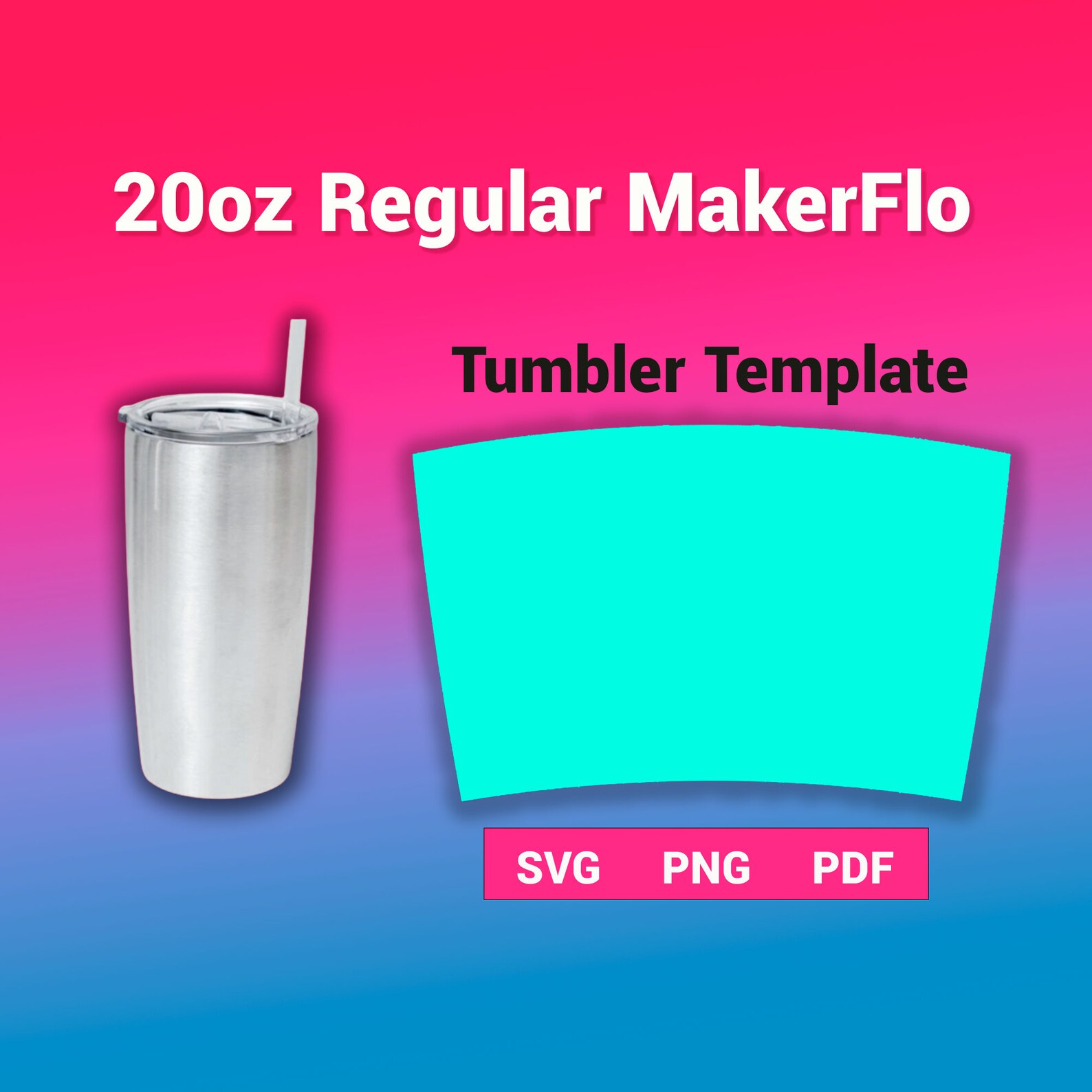 20oz Regular Makerflo Tumbler Template Sublimation for Use - Etsy