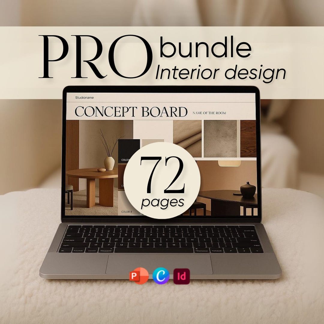 Contemporary Interior Design Template Bundle, Client Presentation ...
