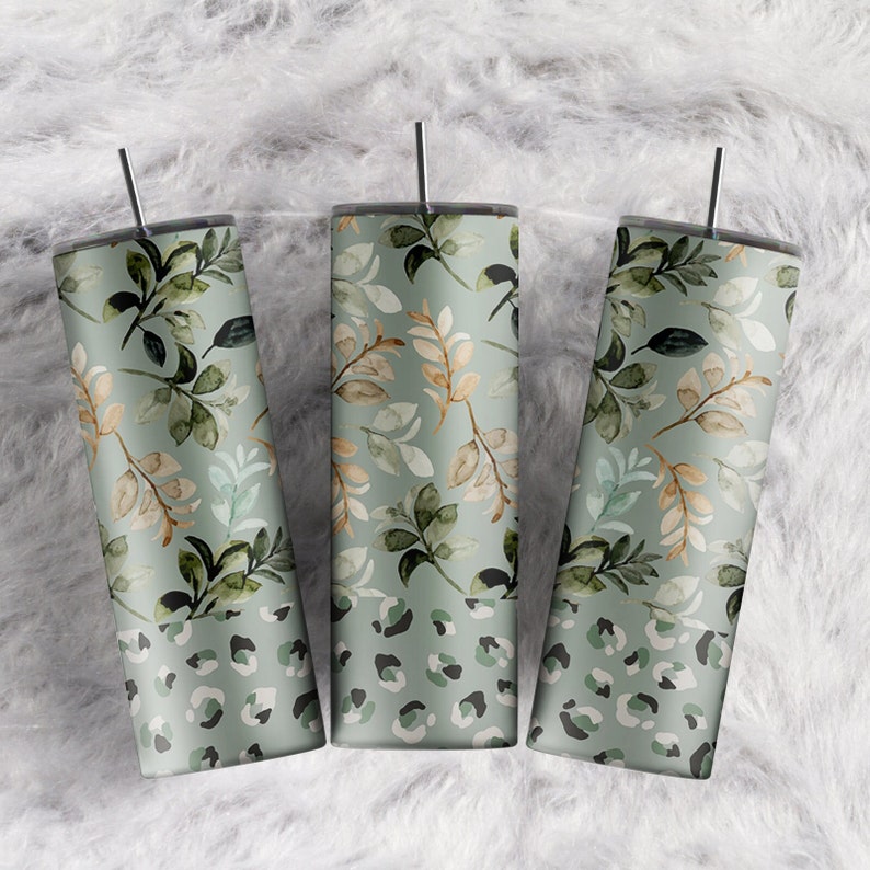 Greenery Flower 20oz Tumbler Wrap Sublimation PNG Download - Etsy