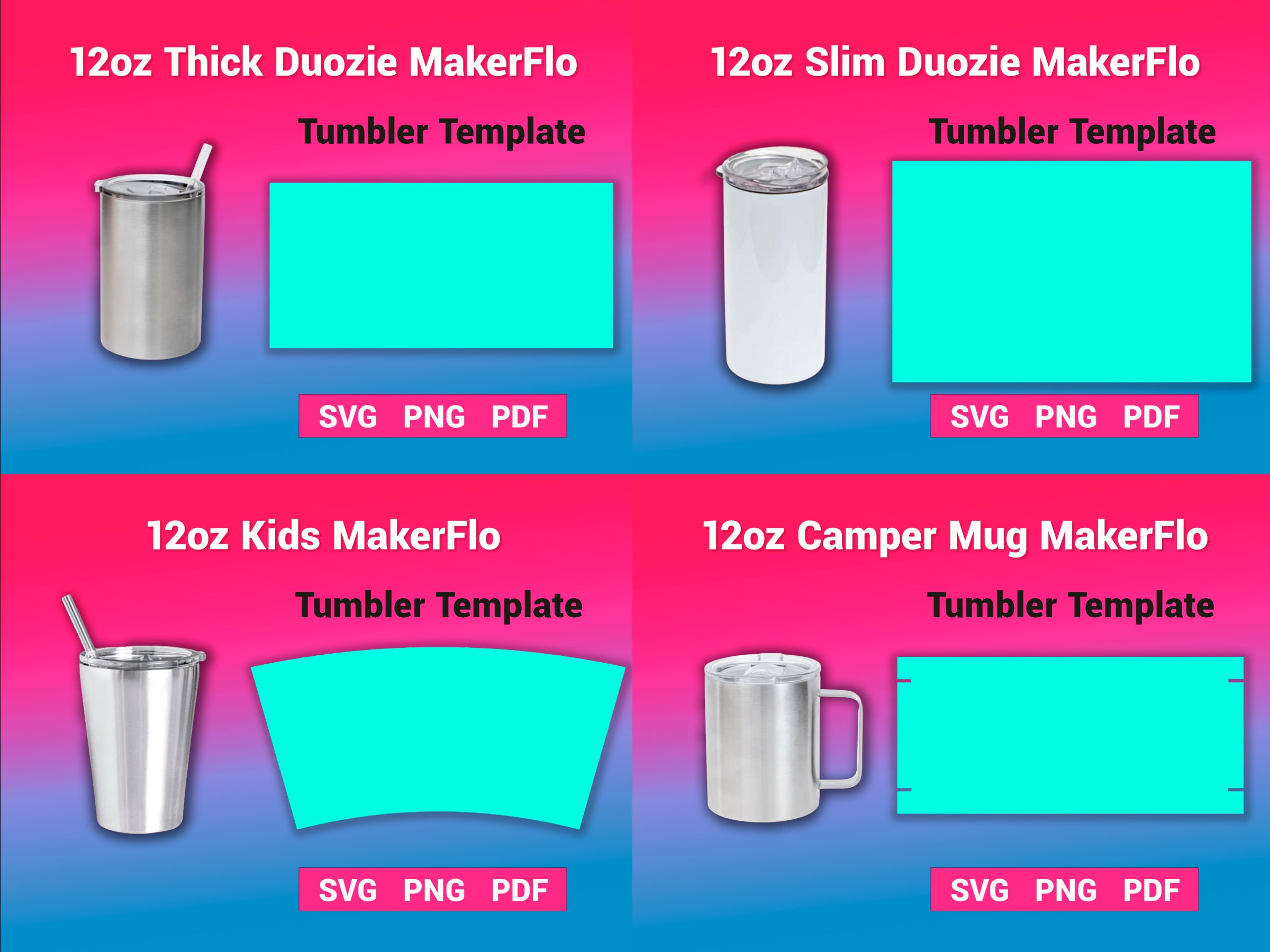 MAKERFLO Tumblers Template SVG Bundle Sublimation Templates - Etsy UK