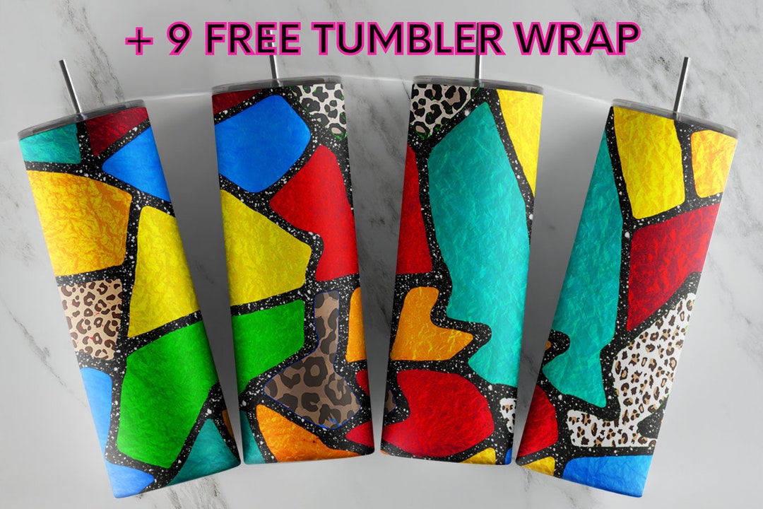 Faux Stained Glass Wrap Leopard Print Black Glitter - Etsy