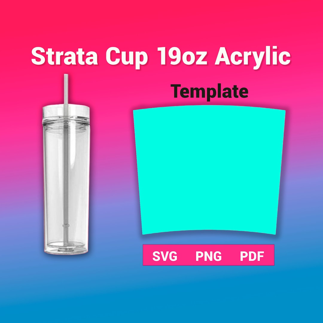 19oz Acrylic Strata Cup Tumbler Template Sublimation for Use Silhouette ...