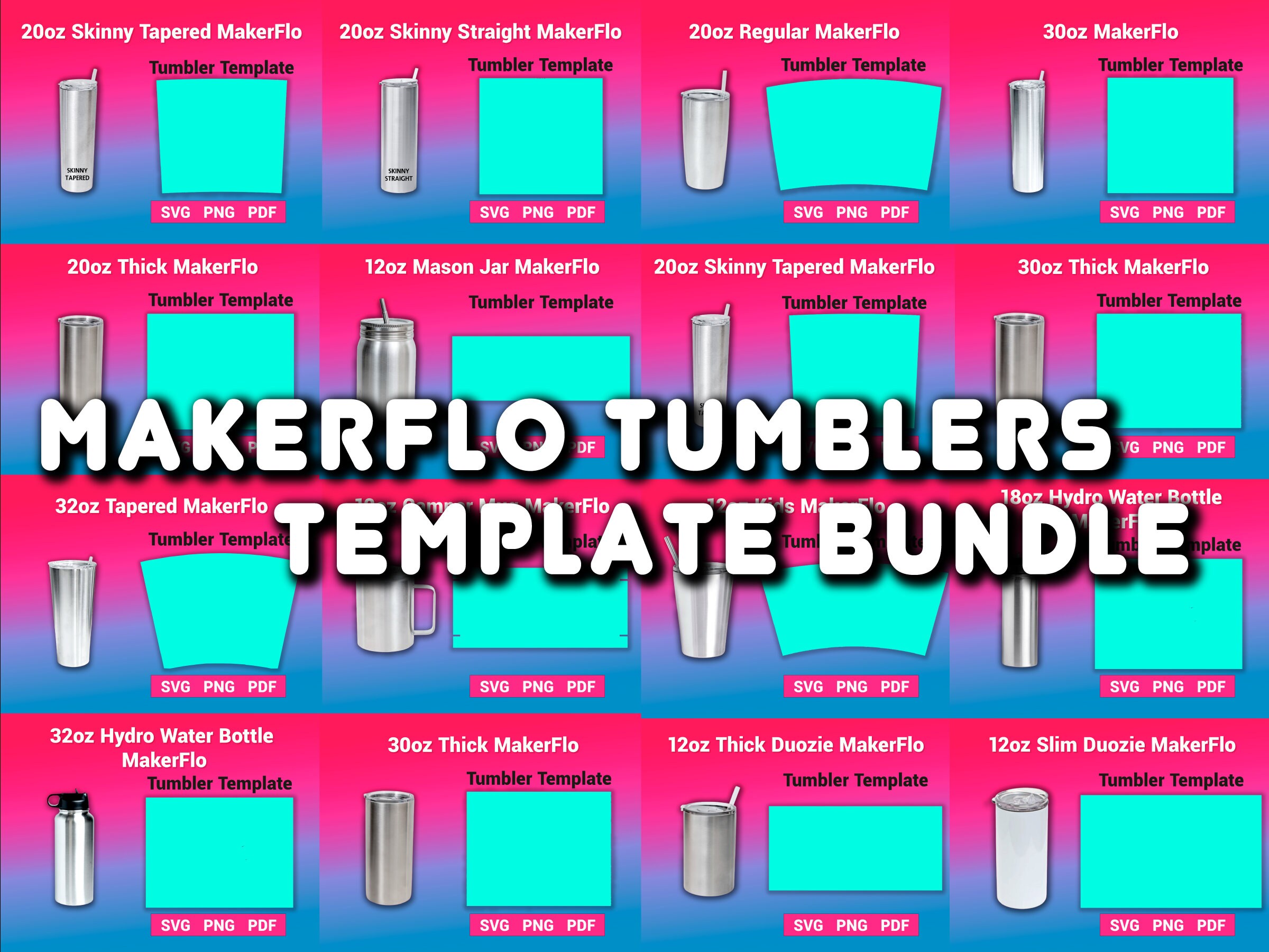 MAKERFLO Tumblers Template SVG Bundle Sublimation Templates - Etsy UK