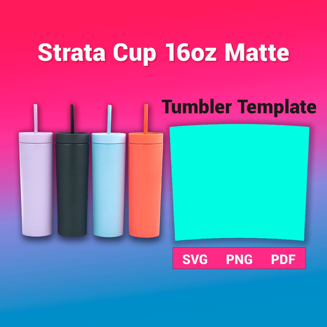 16oz Matte Strata Cup Tumbler Template Sublimation for Use Silhouette ...