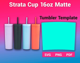 Strata Cup 16oz Matte Tumbler Full Wrap Template Sublimation for ...