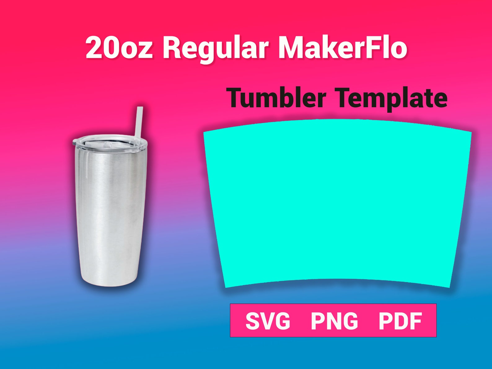 20oz Regular Makerflo Tumbler Template Sublimation for Use - Etsy