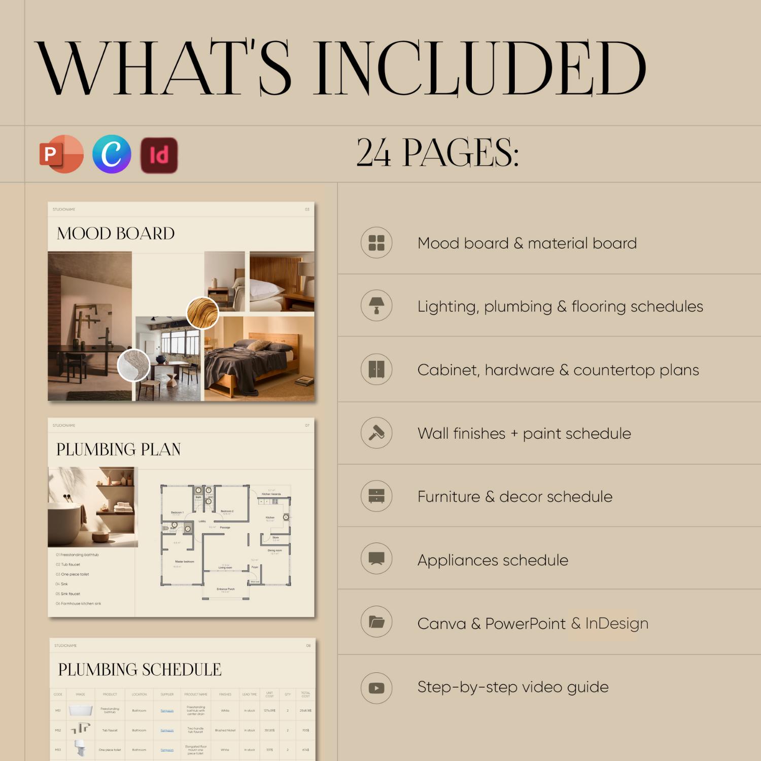 FF&E Schedule Interior Indesign Template, Excel Canva Google Sheets ...