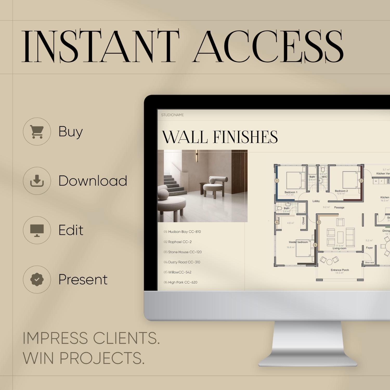 FF&E Schedule Interior Indesign Template, Excel Canva Google Sheets ...
