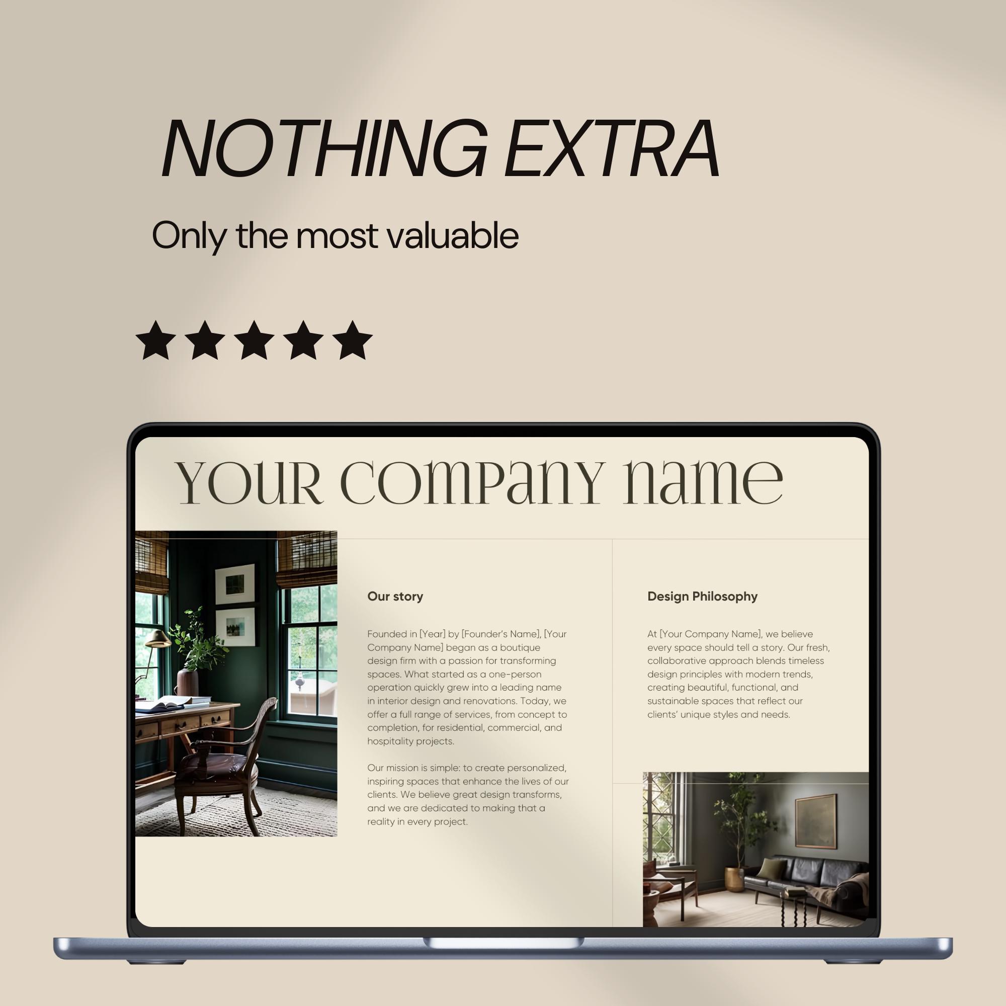 Design Studio About and Team Pages Canva Template Interior Designer ...