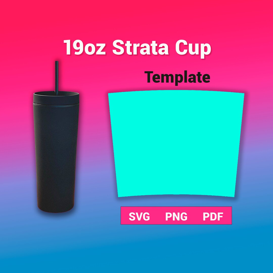 19oz Strata Black Cup Tumbler Template Sublimation for Use Silhouette ...