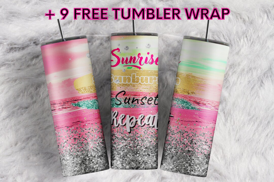 Sunrise Sunburn Sunset Repeat 20 Oz Tumbler Wrap Beach - Etsy