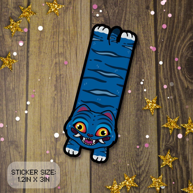 Derpy Tiger Kpop Demon Hunters Inspired Long Cat Magnetic Laminated ...