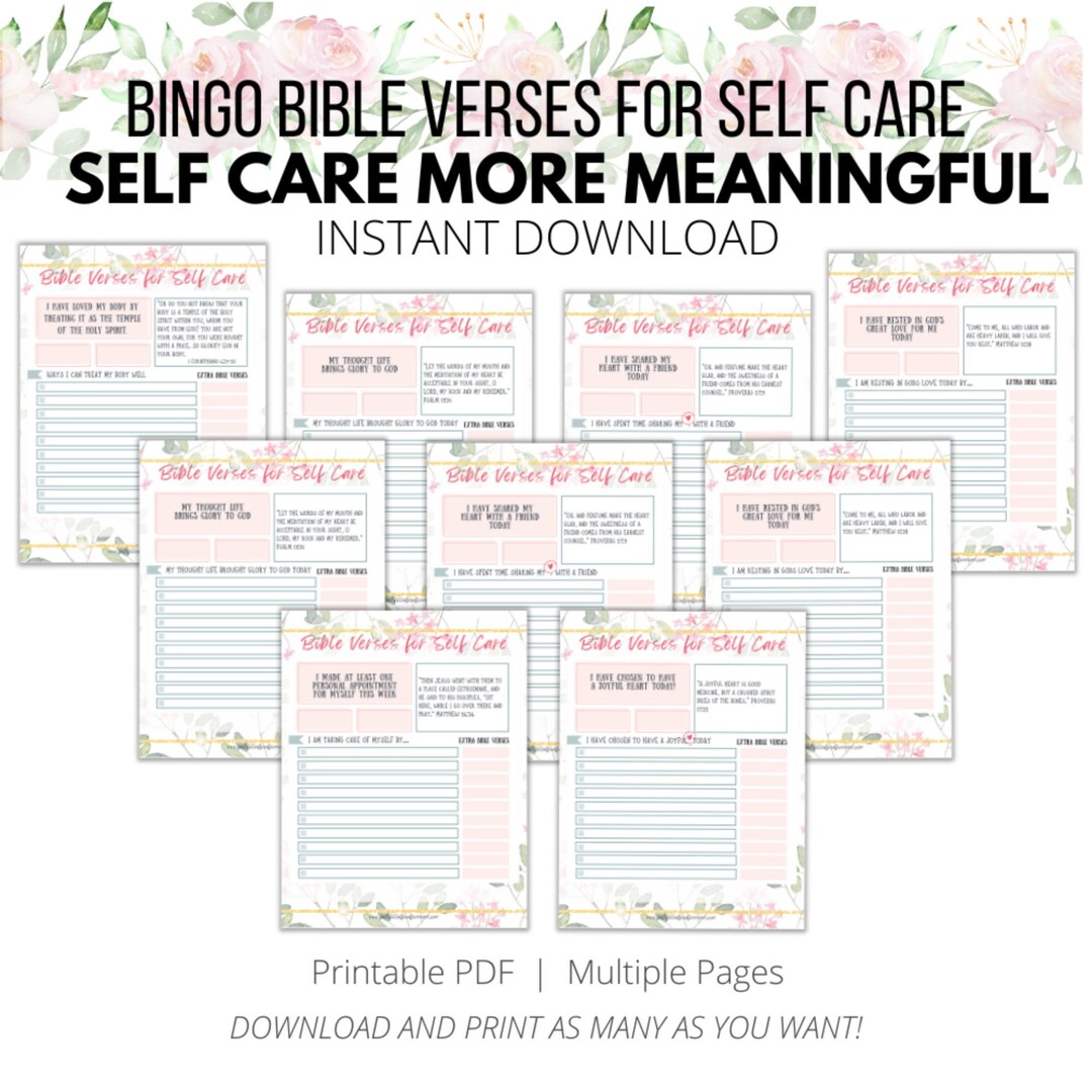 Self Care Journal With Bible Verses Plus Bonus Self Care Bingo and ...