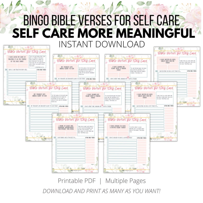 Self Care Journal With Bible Verses Plus Bonus Self Care Bingo and ...